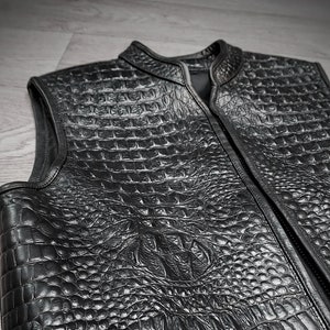 Men's Luxury Alligator Embossed Leather Vest - Etsy