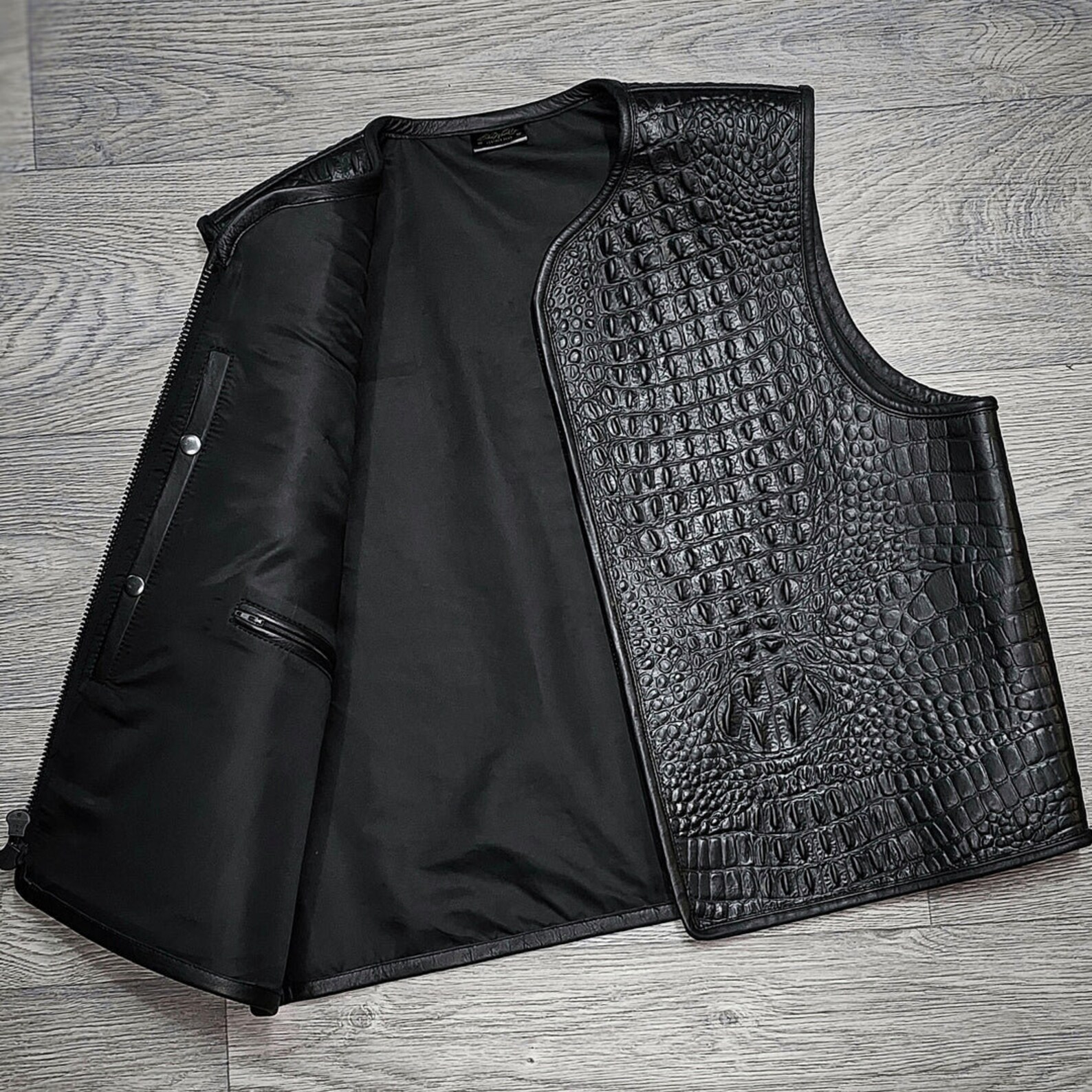 Men's Luxury Alligator Embossed Leather Vest - Etsy