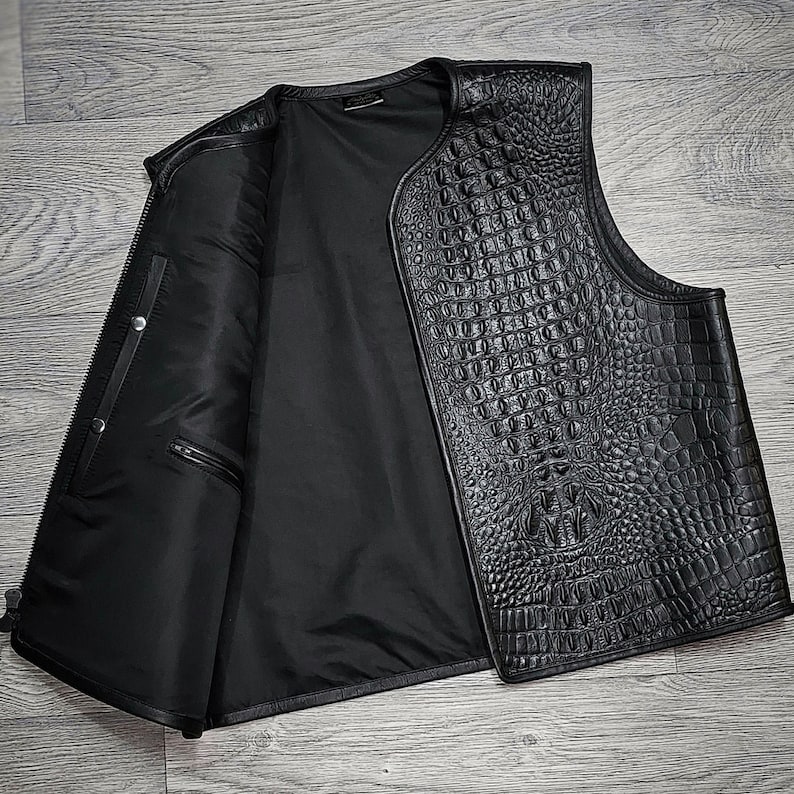Men's Luxury Alligator Embossed Leather Vest - Etsy