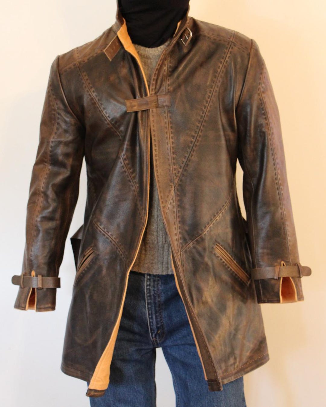 Men Watch Dogs Leather Jacket | Stylish Gamer Jacket for Cosplay and ...