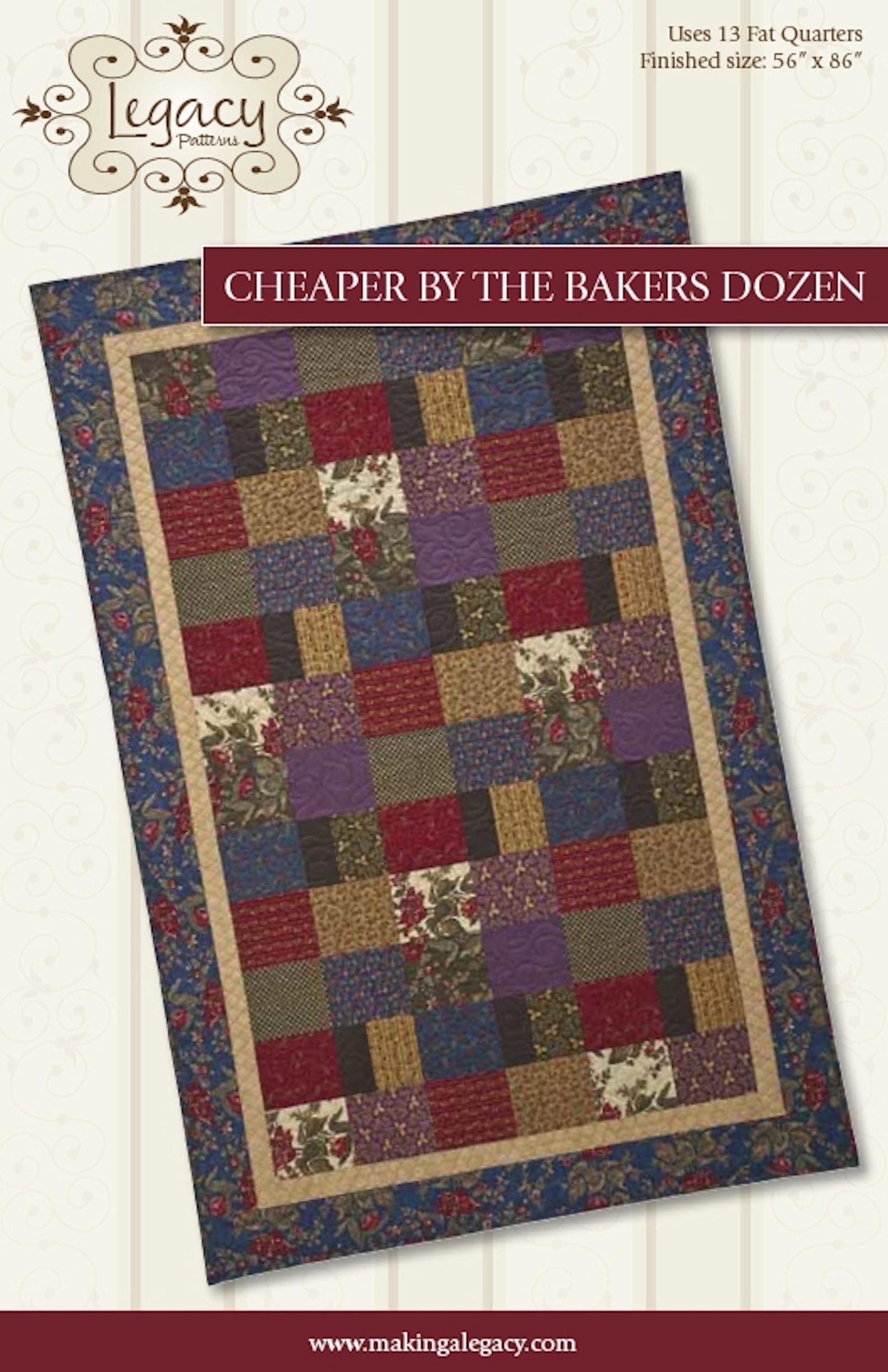Cheaper by the Bakers Dozen Fat Quarter Quilt Pattern Sewing Pattern ...
