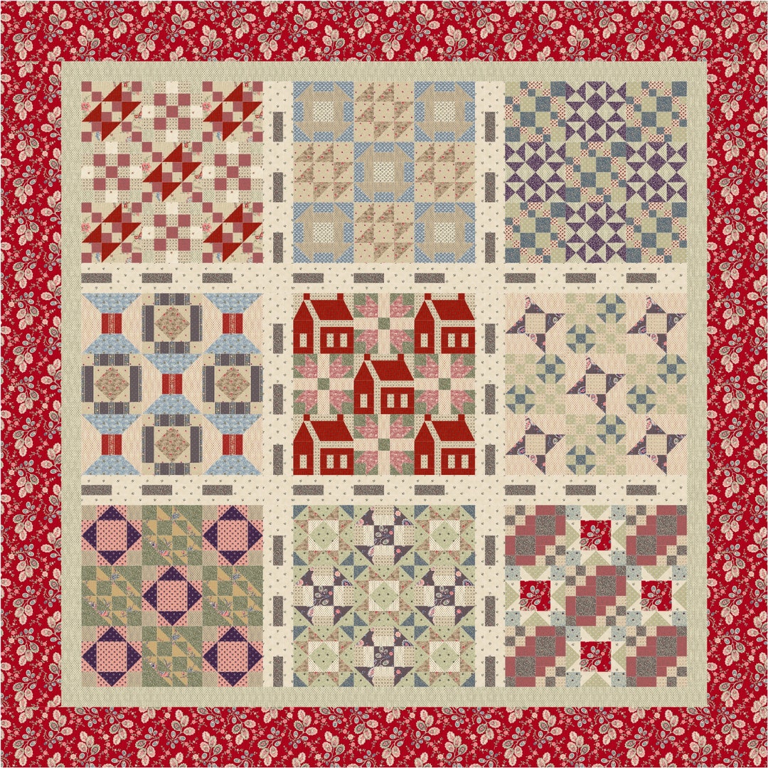 Orphan Train Quilt Pattern - Reproduction Fabric - Retro Fabric Design ...