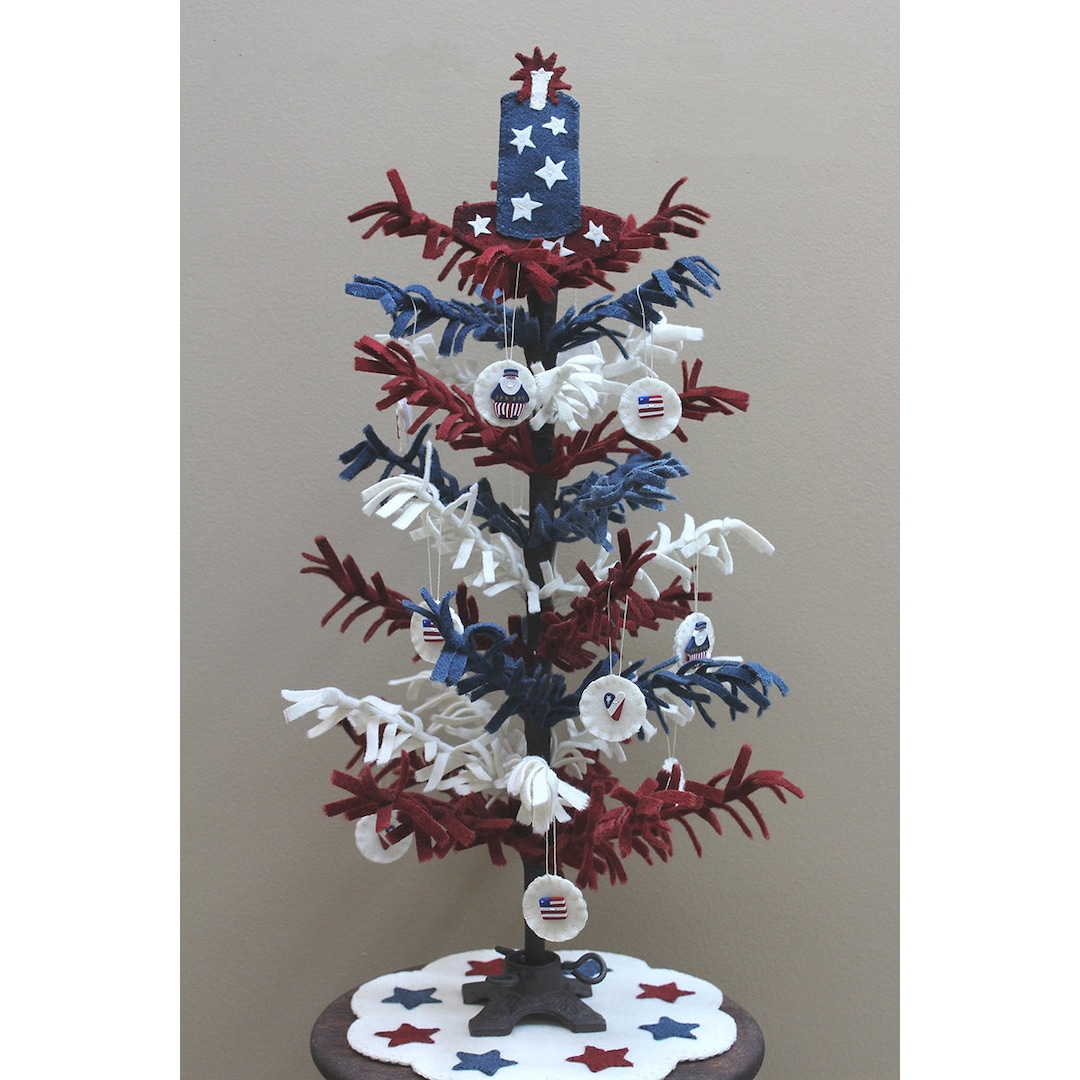 4th of July - A Year of Wooly Trees - Wool Christmas Tree - Applique ...
