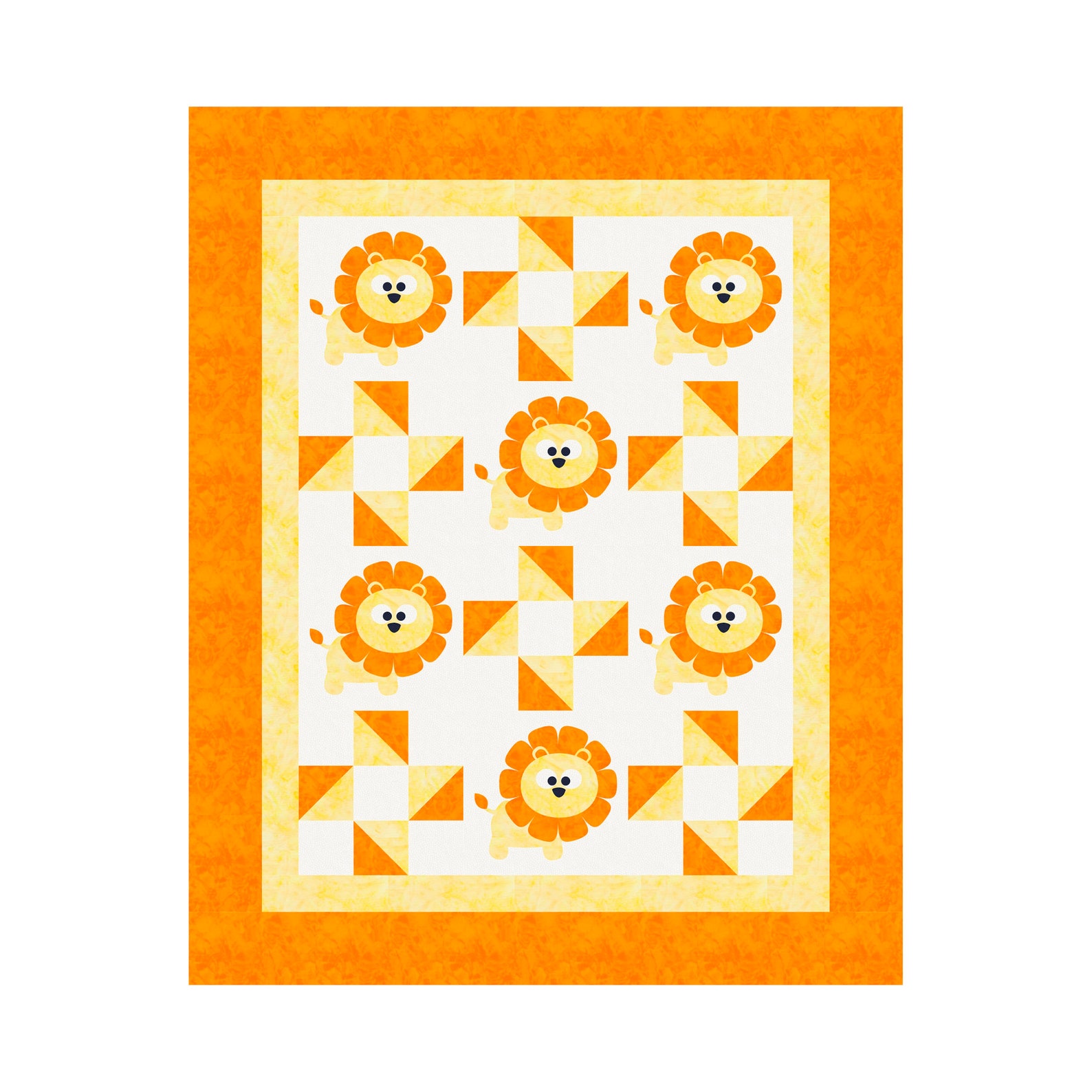 Leo the Lion Baby Quilt - Applique Animal Pattern - Baby Gift - Craft ...