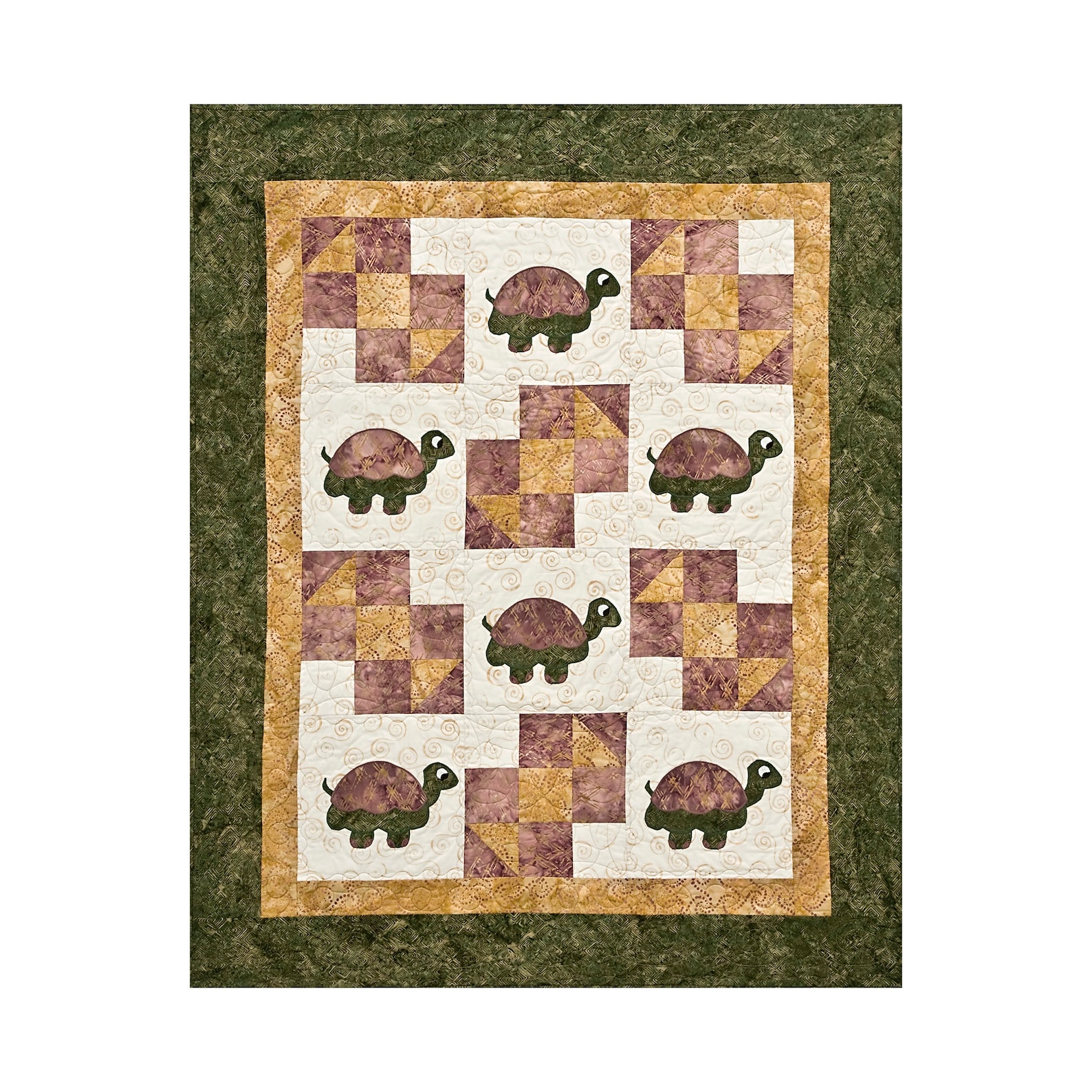 Turtle Baby Quilt - Applique Animal Pattern - Baby Gift - Craft Pattern ...