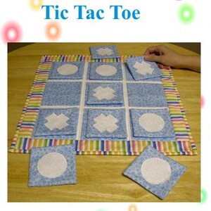 Travel Tic Tac Toe Kids Quilt Pattern - Travel Game Quilt Patterns - Sewing Pattern - Print ...