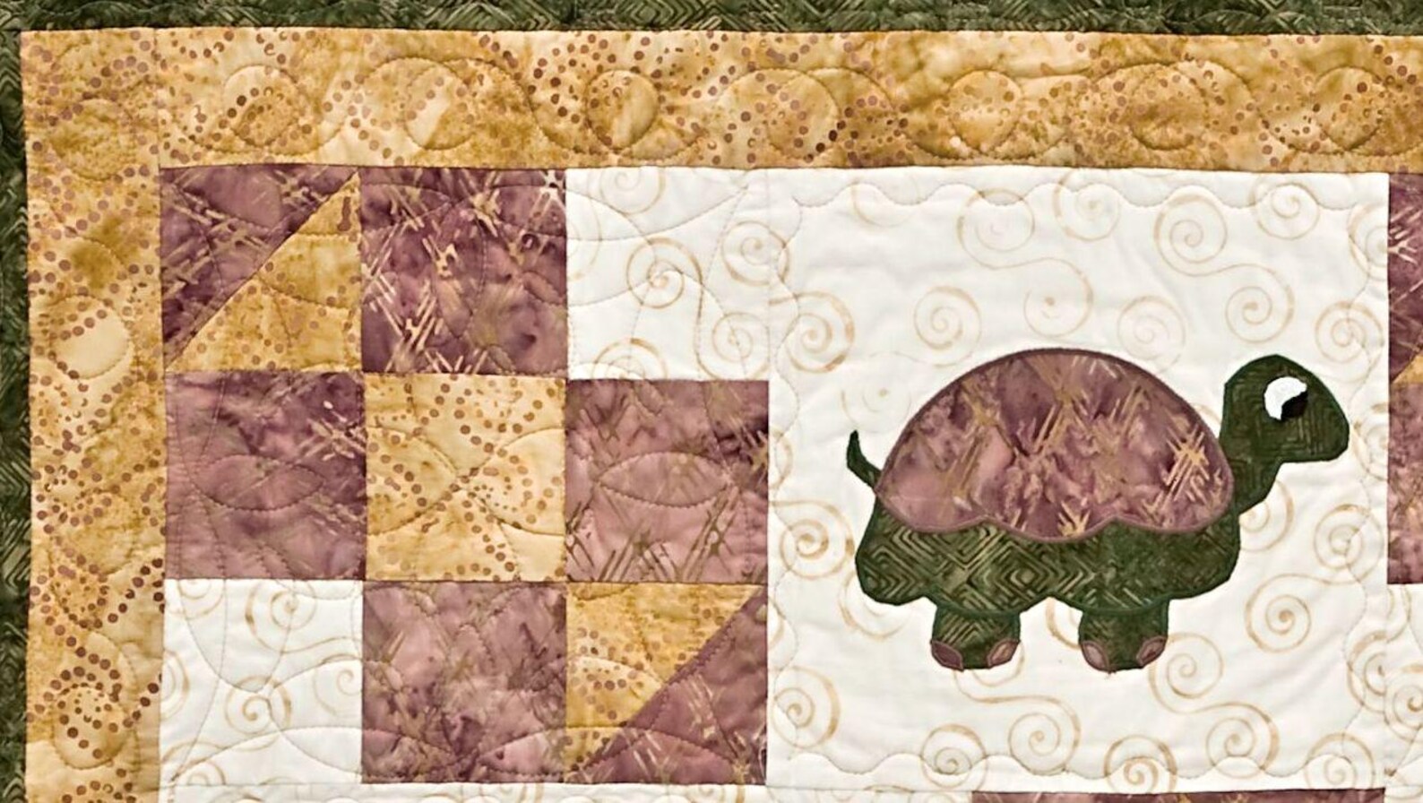 Turtle Baby Quilt - Applique Animal Pattern - Baby Gift - Craft Pattern ...