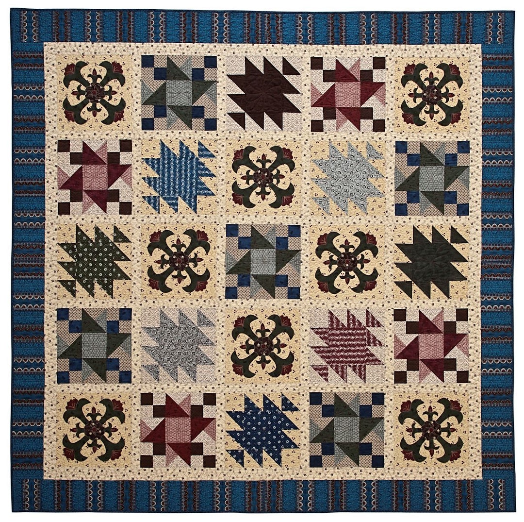 Broad Street Quilt Pattern - Reproduction Fabric - Retro Fabric Design ...