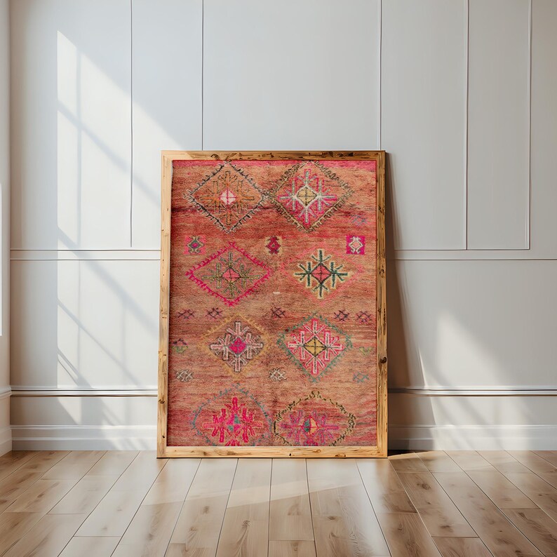 Colorful Moroccan Rug Photo Print - Boho Wall Art for Eclectic Home ...