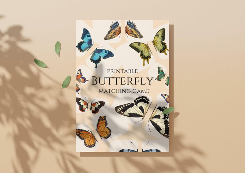Printable Butterfly Matching Card Game, Educational Magna Tile Puzzle ...