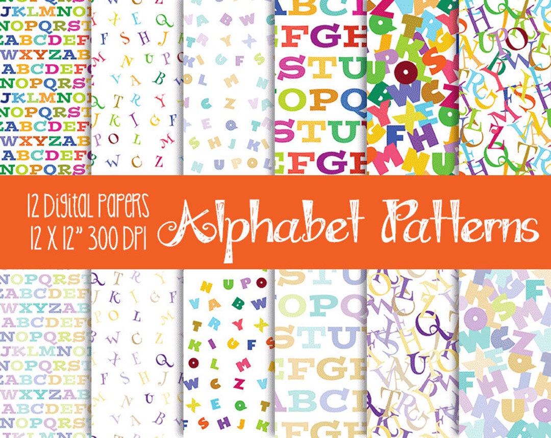 Specialty Alphabet Patterns for Teachers or Parents. Twelve 12 X 12 ...