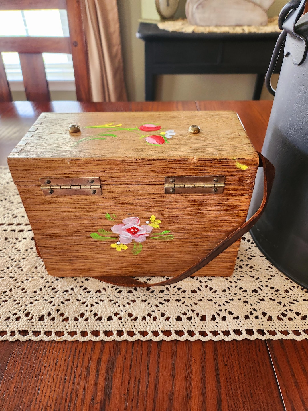 Vintage Wooden Box Purse: Artisan Made Box Purse Roses - Etsy