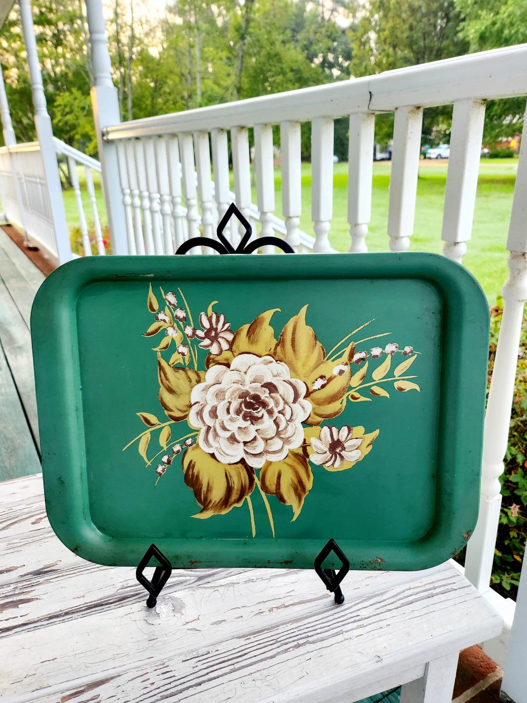 Mid Century Metal Serving Tray, the Best Meal of the Day Begins on a ...