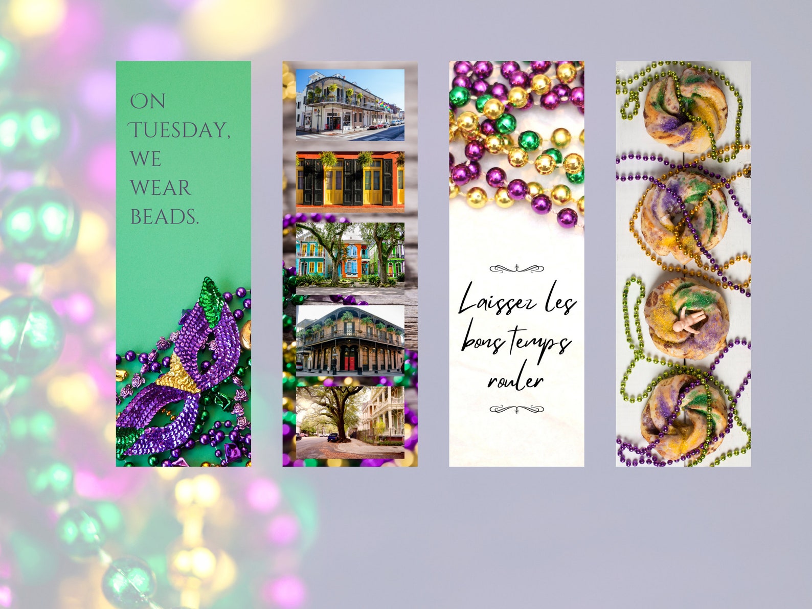 Mardi Gras Printable Bookmarks, Digital Bookmark, Mardi Gras Traditions ...