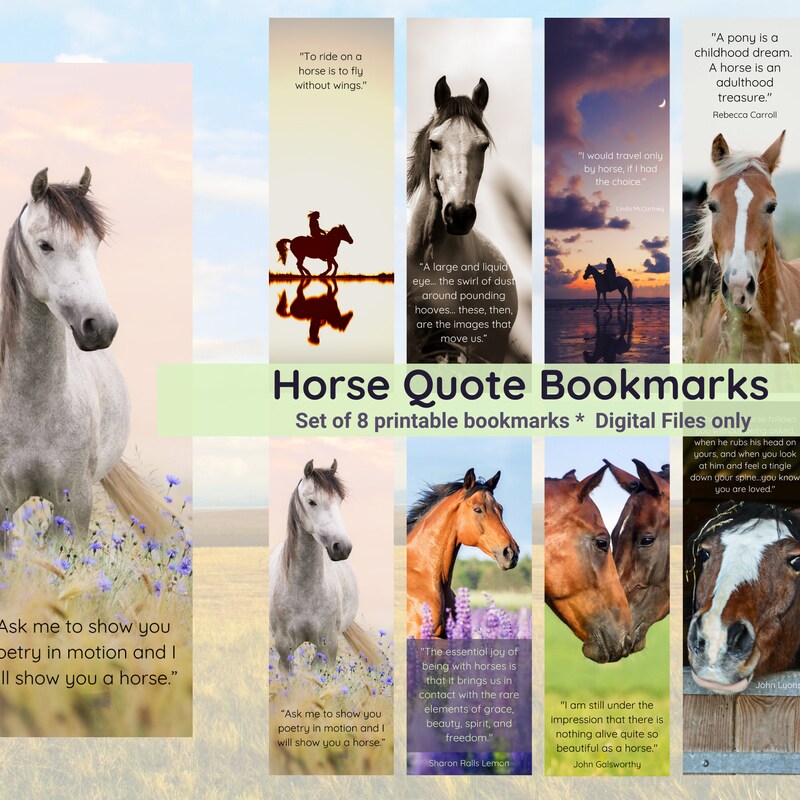 Horse Quotes Bookmarks - Etsy
