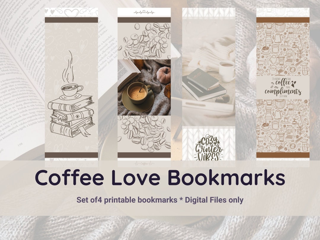 Coffee Book Marks, Coffee Lover, Printable Bookmark - Etsy