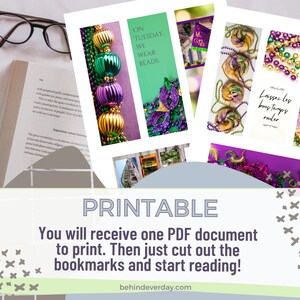 Mardi Gras Printable Bookmarks, Digital Bookmark, Mardi Gras Traditions ...