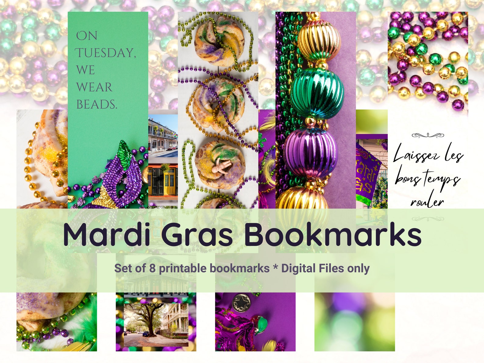 Mardi Gras Printable Bookmarks, Digital Bookmark, Mardi Gras Traditions ...
