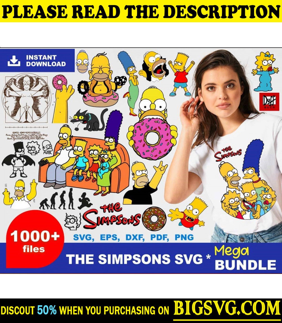 1.000 Simpsons Clip Art Bundle, Simpsons Svg Cut Files for Cricut ...