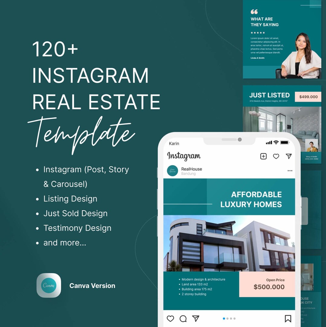 Real Estate Social Media Templates Real Estate Instagram Posts Realtor ...