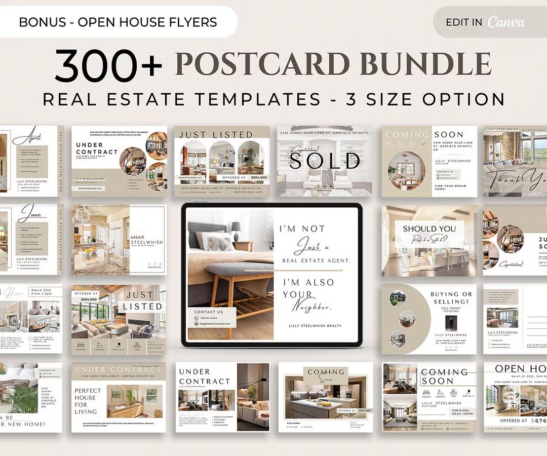 Editable Real Estate Postcard Bundle Template, Introduction Market ...