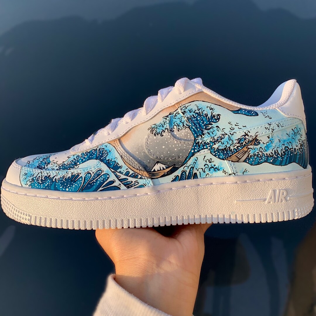 The Great Wave Custom Hand-painted Shoes - Etsy