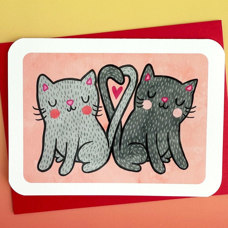 Cat Love Card - Etsy