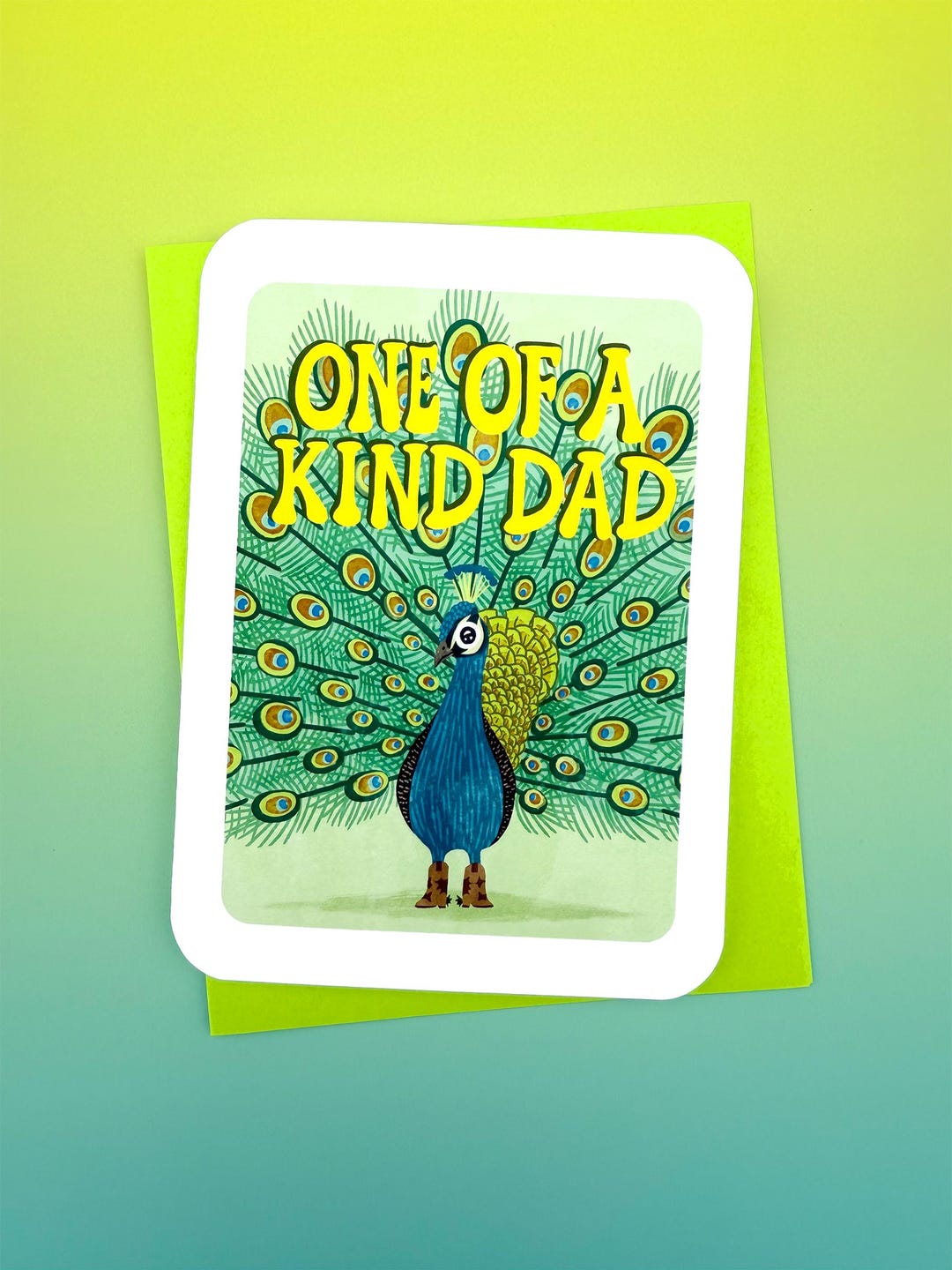 One of a Kind Dad - Peacock Father's Day Card Quirky Fathers Day Card ...