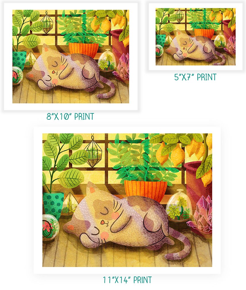 Cat Nap Cute Cat Print Cat Lady Art Cat Art Print Cat - Etsy