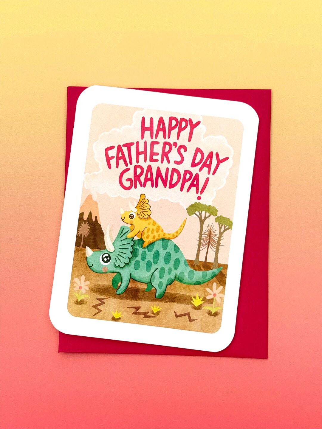 Happy Father's Day Grandpa - Dinosaur Father's Day Card Sweet Fathers ...