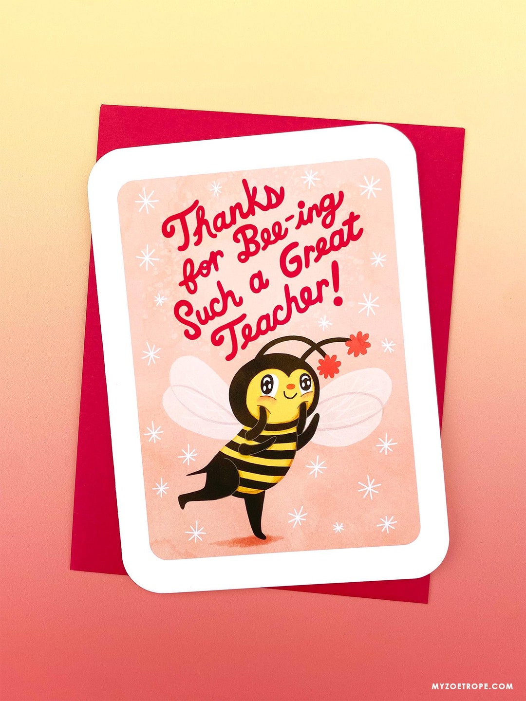 Thanks for Beeing Such a Great Teacher Card - Teacher Thank You Card ...