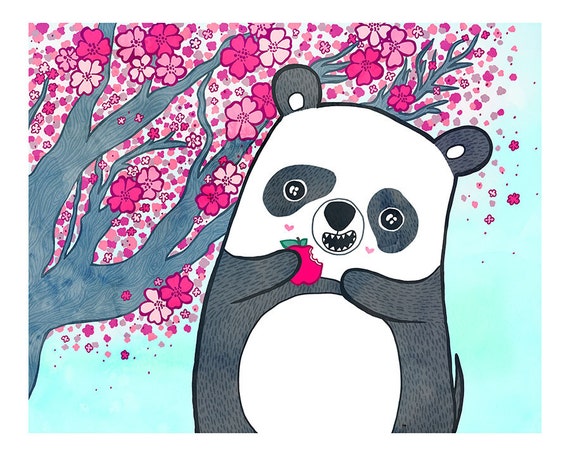 Items similar to Hungry Panda 8 x 10 Illustration Print on Etsy