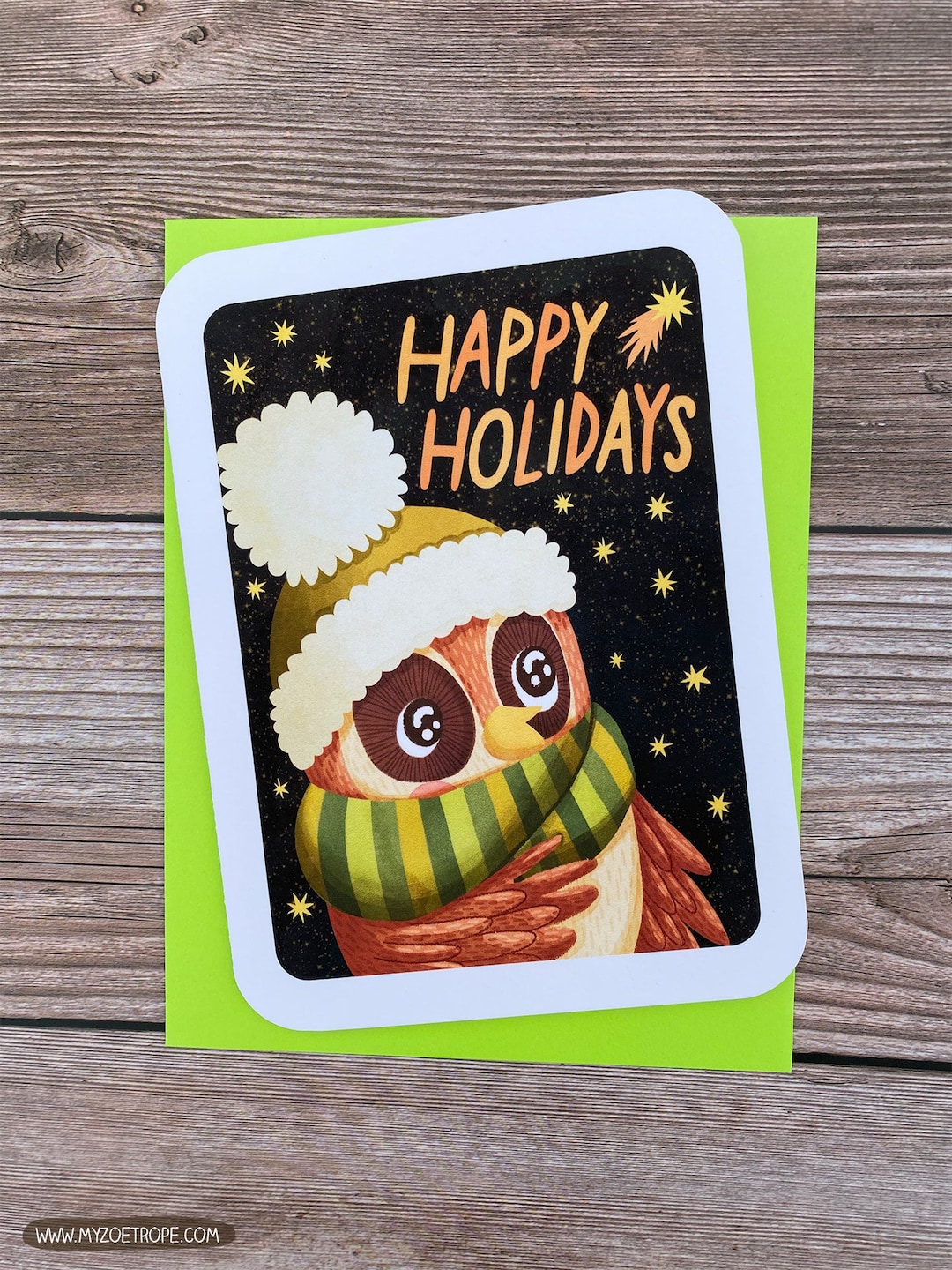Happy Holidays Owl - Cute Christmas Card Owl Cute Holiday Card Punny ...