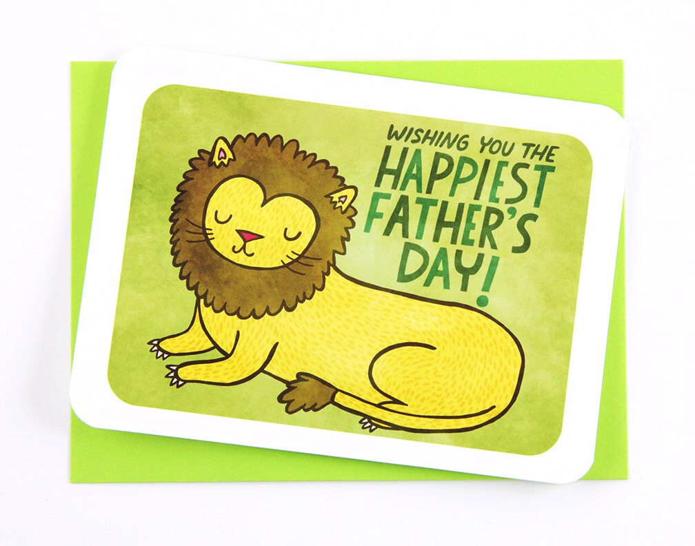 Regal Lion Father's Day Card for Dad Fathers Day Gift Funny Fathers Day ...