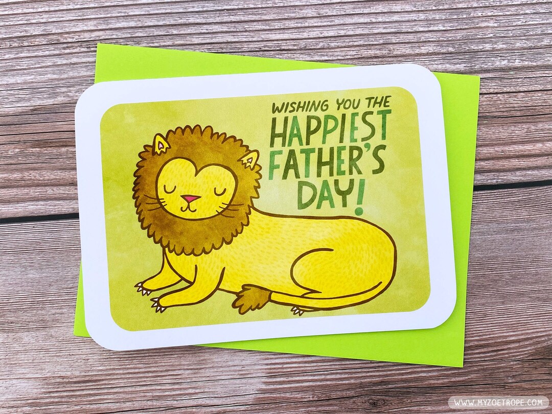 Regal Lion - Father's Day Card for Dad Fathers Day Gift Funny Fathers ...