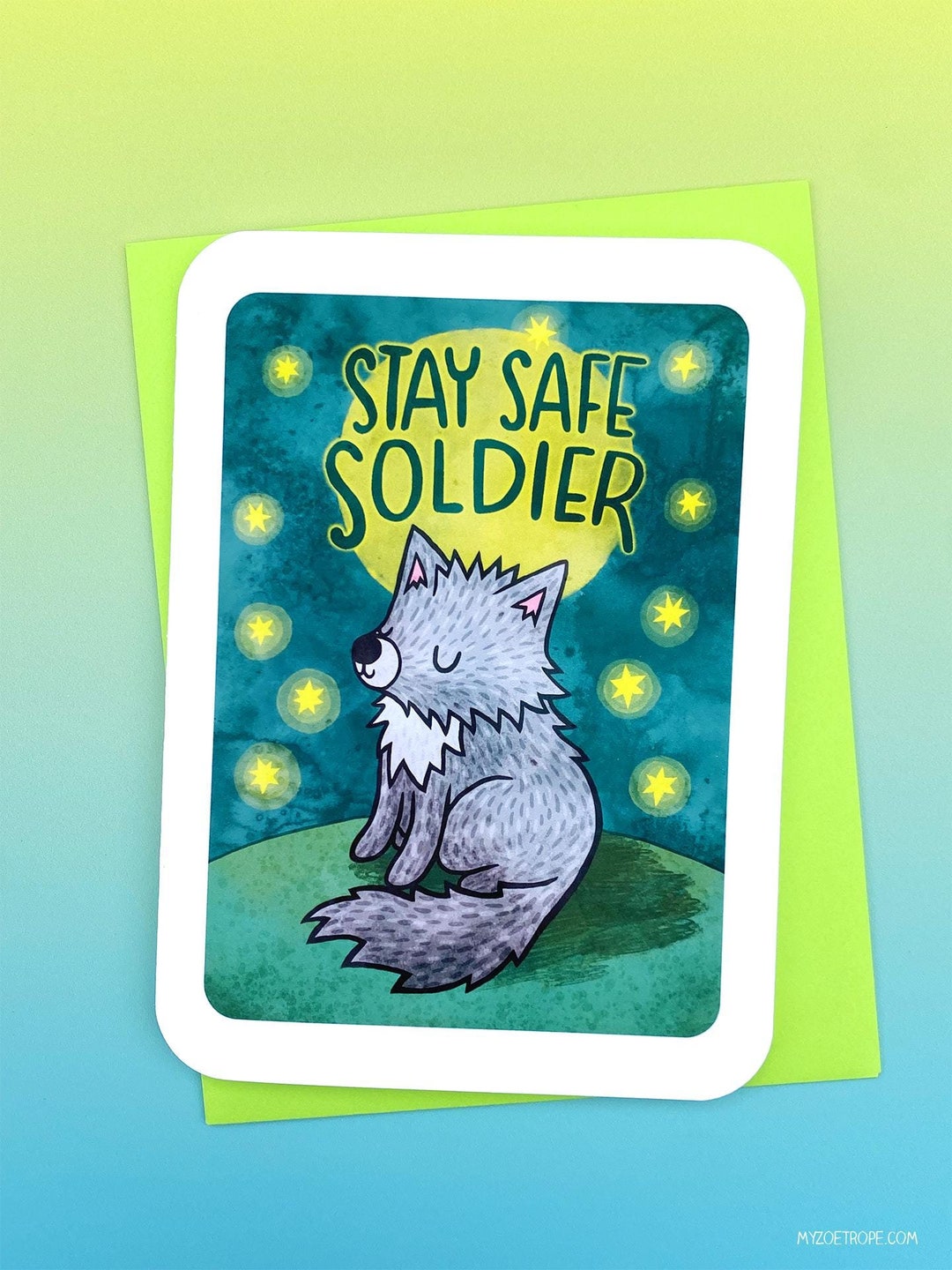 Stay Safe Soldier Card: Wolf Military Deployment Greeting - Etsy