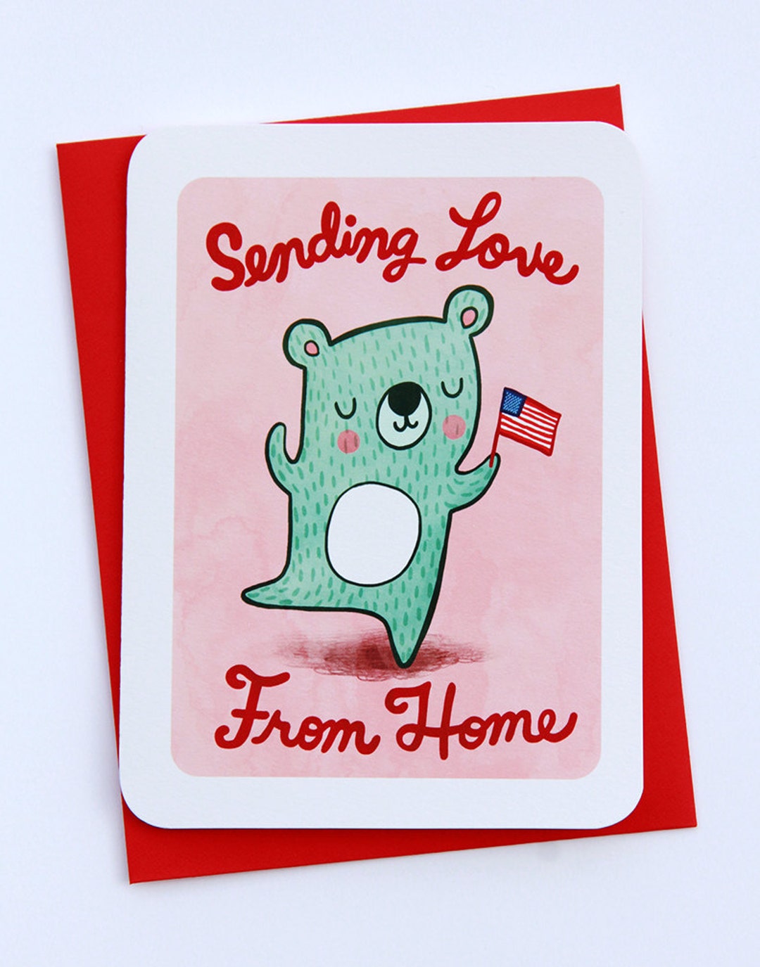 Sending Love From Home Bear Deployment Card Military Card - Etsy