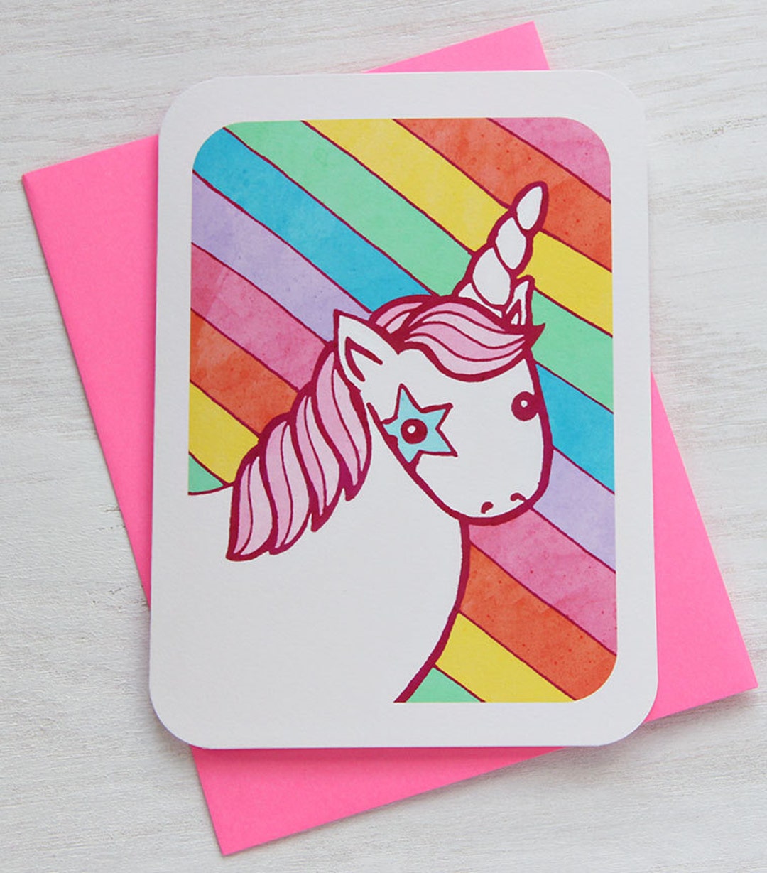 Unicorn Rainbow Magic Notecard - Etsy