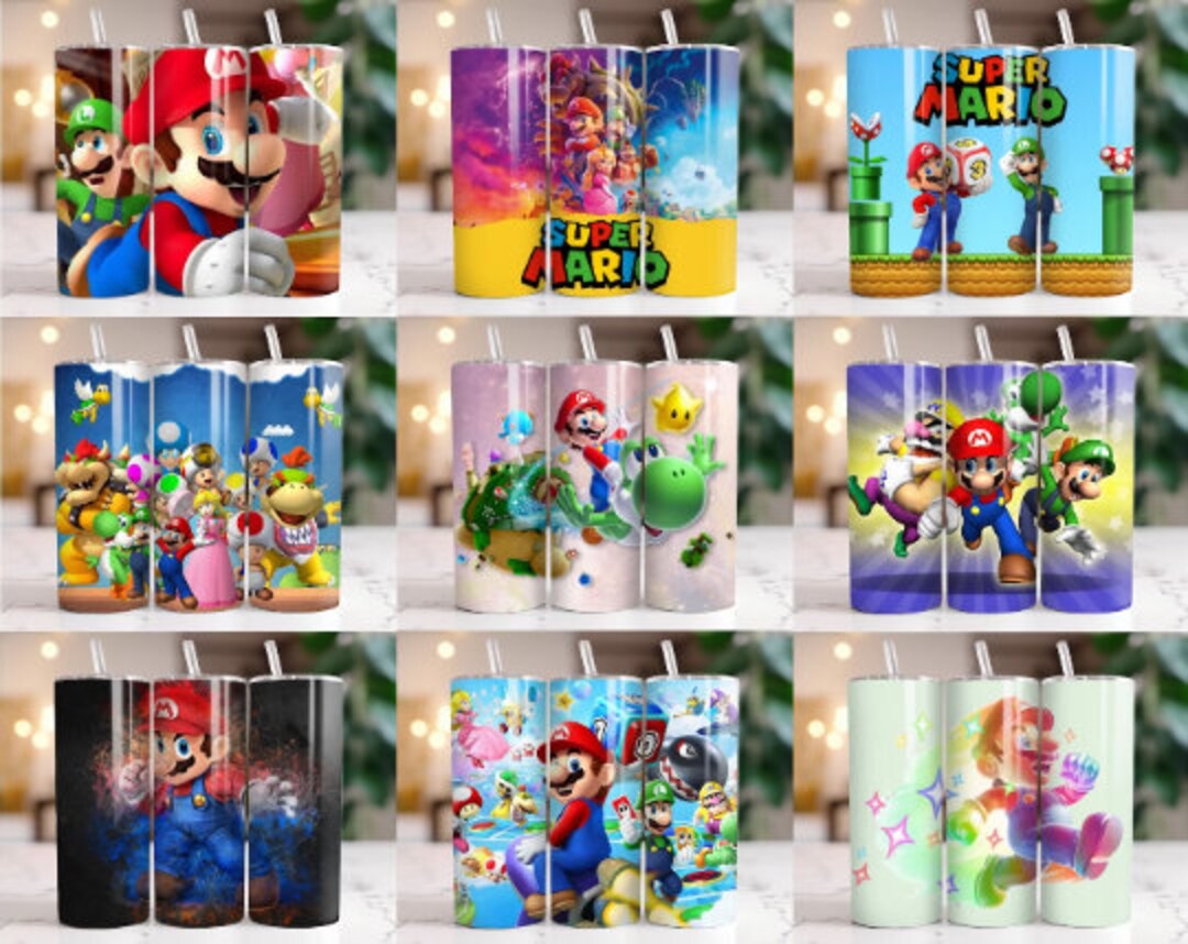 40 Super Mario Tumbler Wrap Bundle Mario Bros Tumbler Wrap Super Mario ...