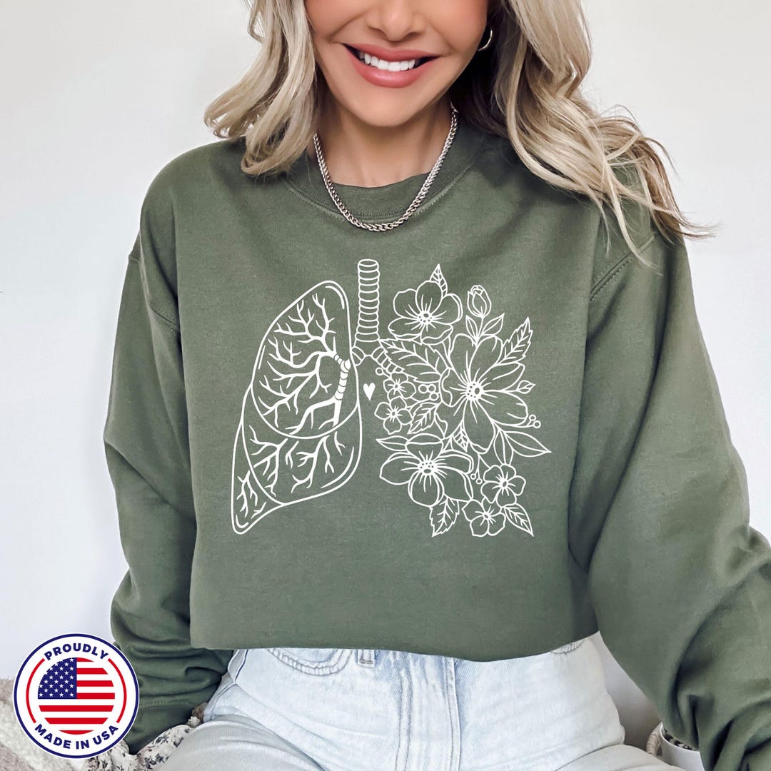 Anatomical Lung Sweatshirt,therapist Hoodie,floral Lungs Shirt ...