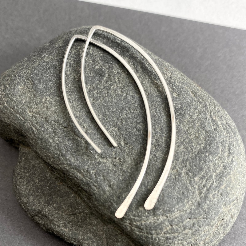 Silver Wire Earrings - Etsy