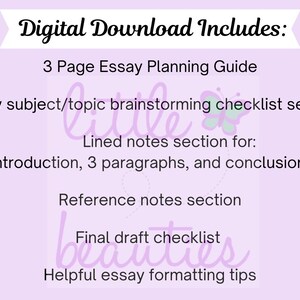 Printable Essay Planner, Essay Planning Guide, Essay Template, Essay ...