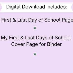 First and Last Day of School Printable, First Day of School Worksheet ...