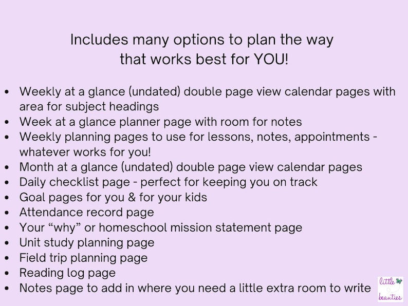 Homeschool Planner, Printable Homeschool Planner, Undated Planner ...