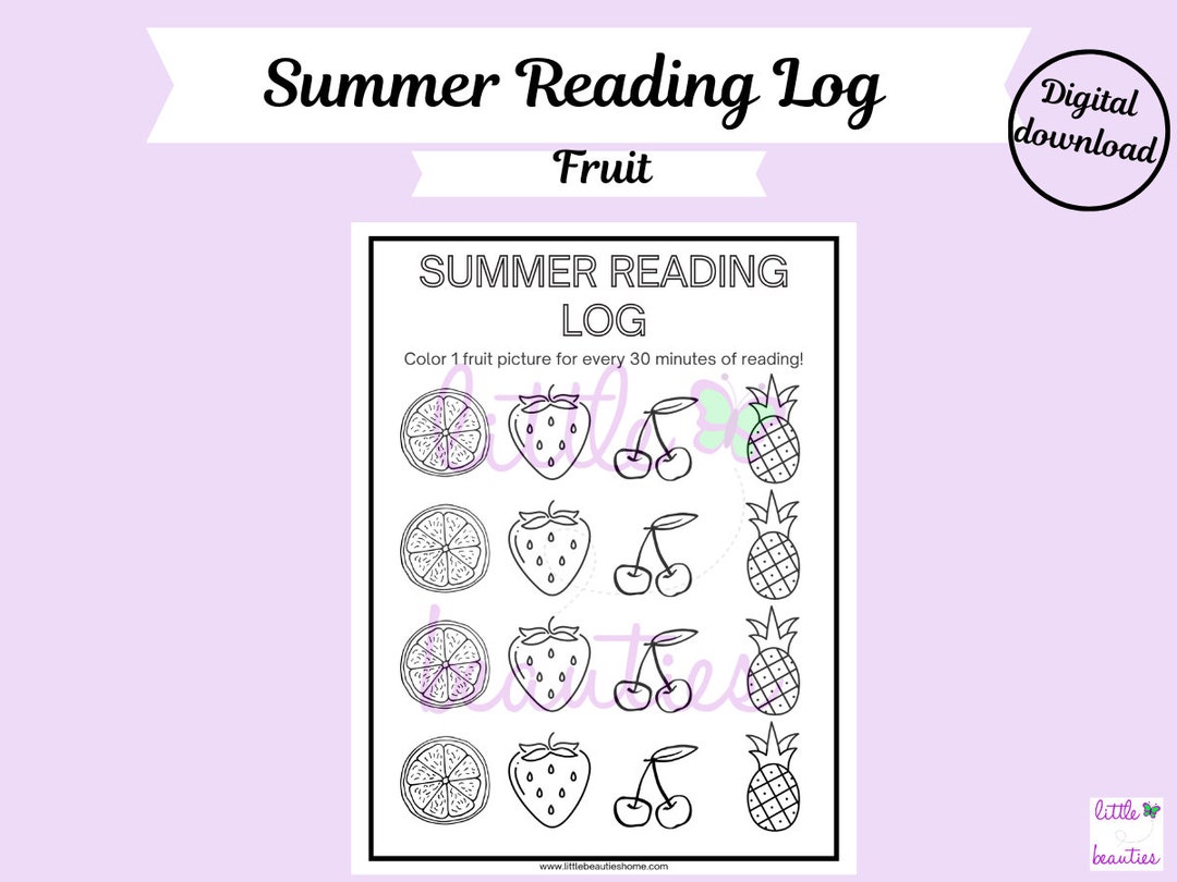 Summer Reading Log, Printable, Summer Reading Tracker, Reading Coloring ...