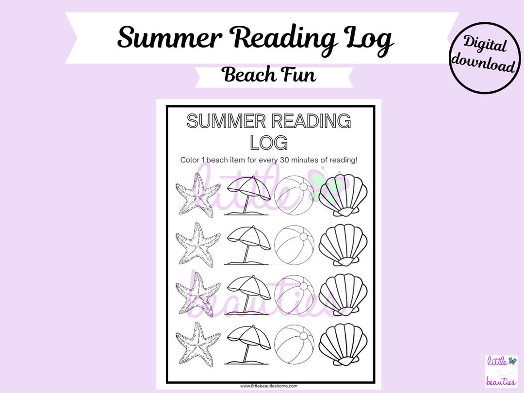 Summer Reading Log, Printable, Summer Reading Tracker, Reading Coloring ...