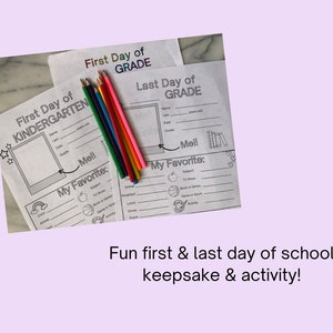First and Last Day of School Printable, First Day of School Worksheet ...