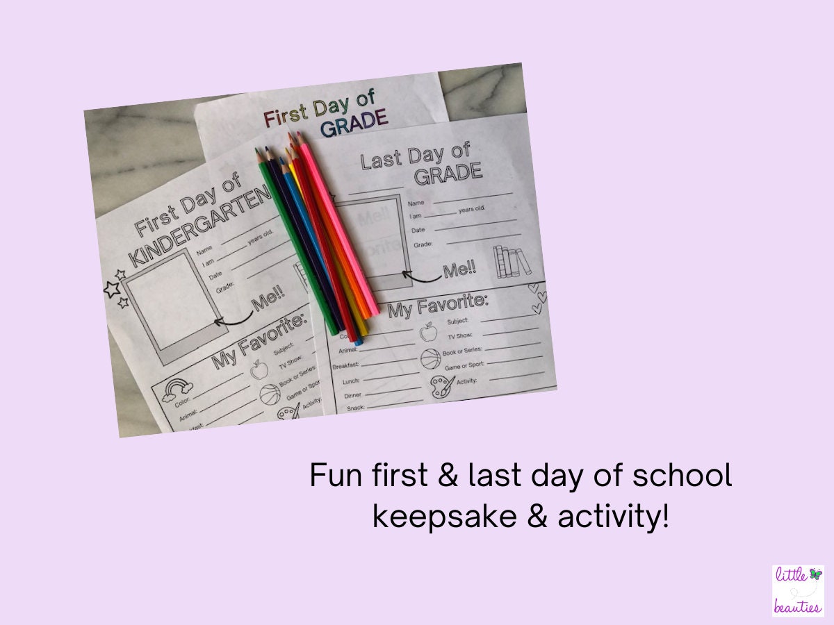 First and Last Day of School Printable, First Day of School Worksheet ...