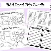 U.S. Road Trip Bundle, Where I've Been Map, Kids Road Trip Map ...