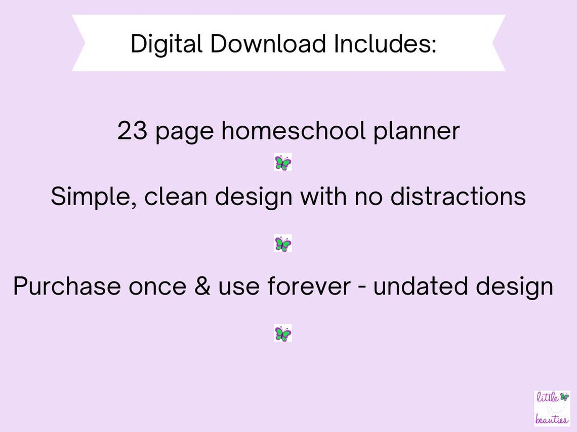 Homeschool Planner, Printable Homeschool Planner, Undated Planner ...